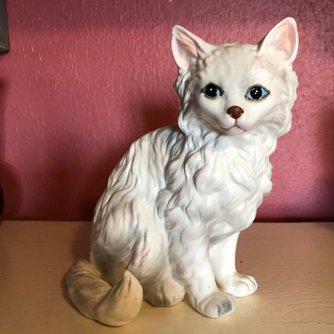 Lefton White Porcelain Cat - Etsy