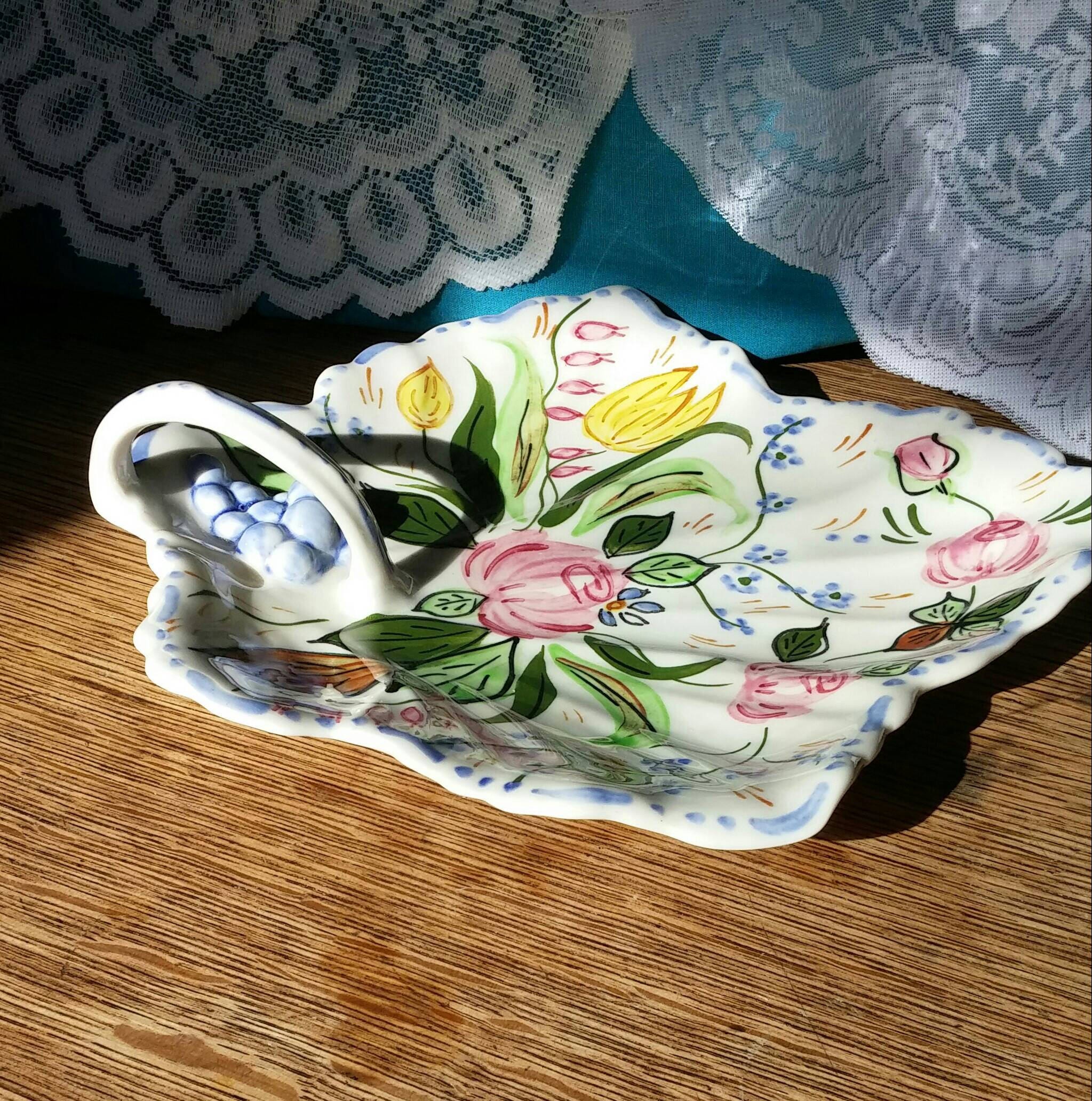 Blue Ridge Potteries Relish Dish, Nova Rose Pattern. - Etsy