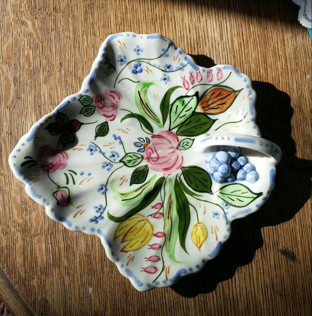 Blue Ridge Potteries Relish Dish, Nova Rose Pattern. - Etsy