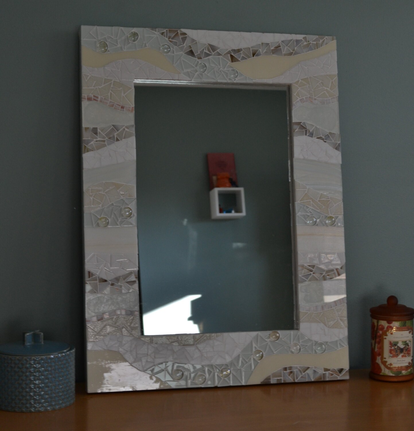 Ivory Mosaic Mirror - Etsy
