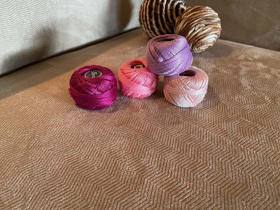 Set of 4 Cotton Pearl Embroidery Thread Size 8 Crochet Tatting - Etsy