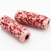 Ceramic Tubes Red White Spotted 23 Mm 2 Pieces Long Patterned Tubes Red ...
