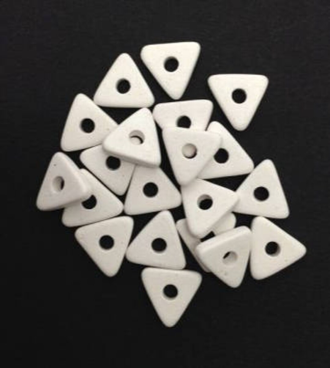 Ceramic Triangles White 10 Mm 20 Pieces Triangular White Ceramic Beads ...