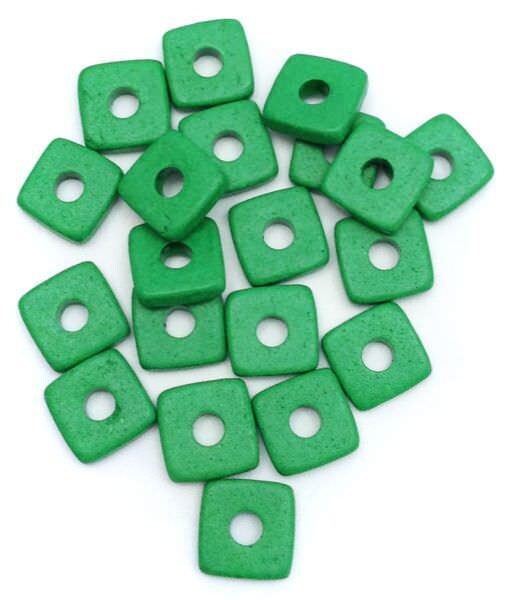 Ceramic Squares Ceramic Squares Green 8 Mm 20 Pieces Ceramic - Etsy
