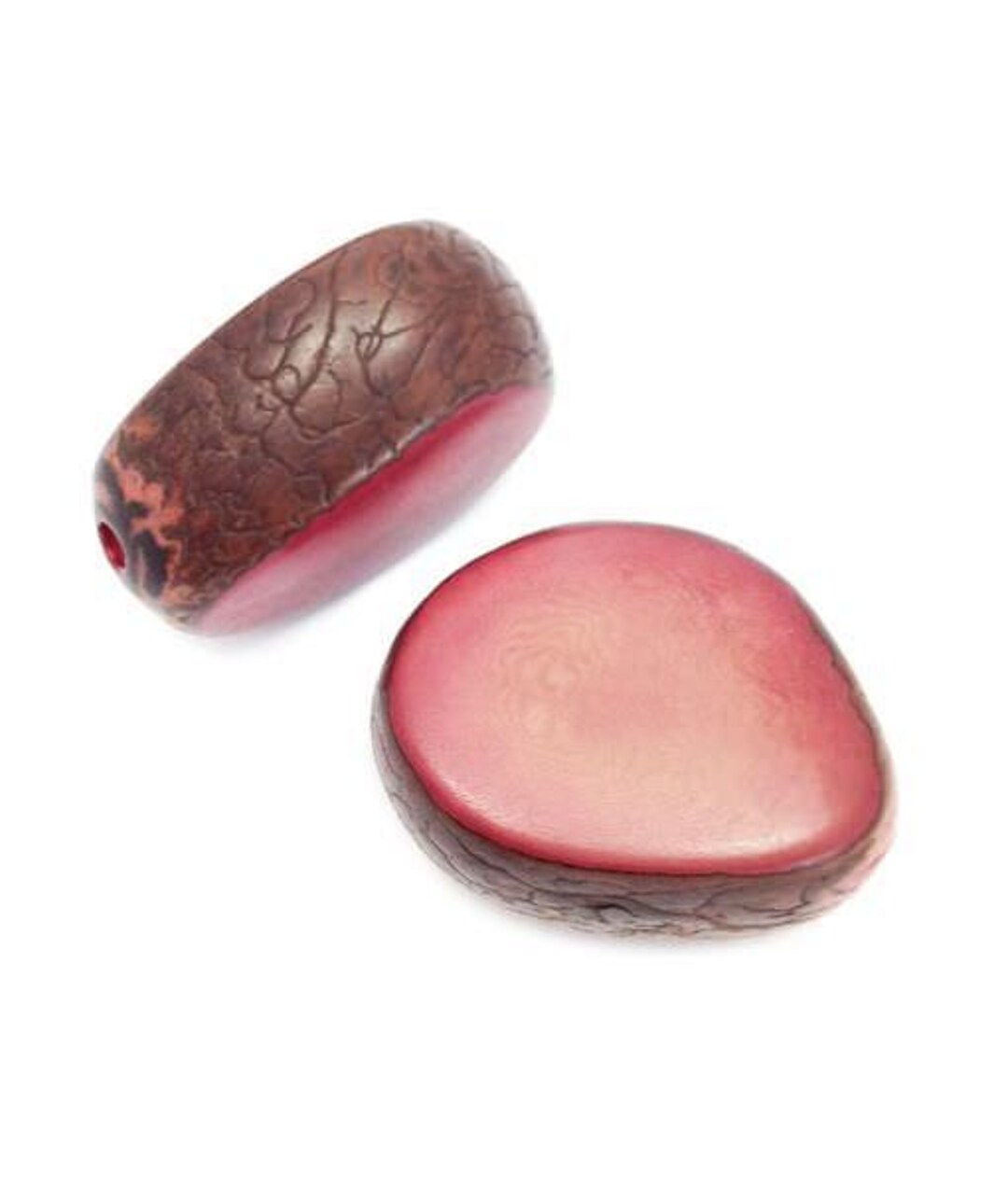 Tagua Disc Large Pink 30 Mm 1 Piece Large Tagua Pendant Statement Bead ...