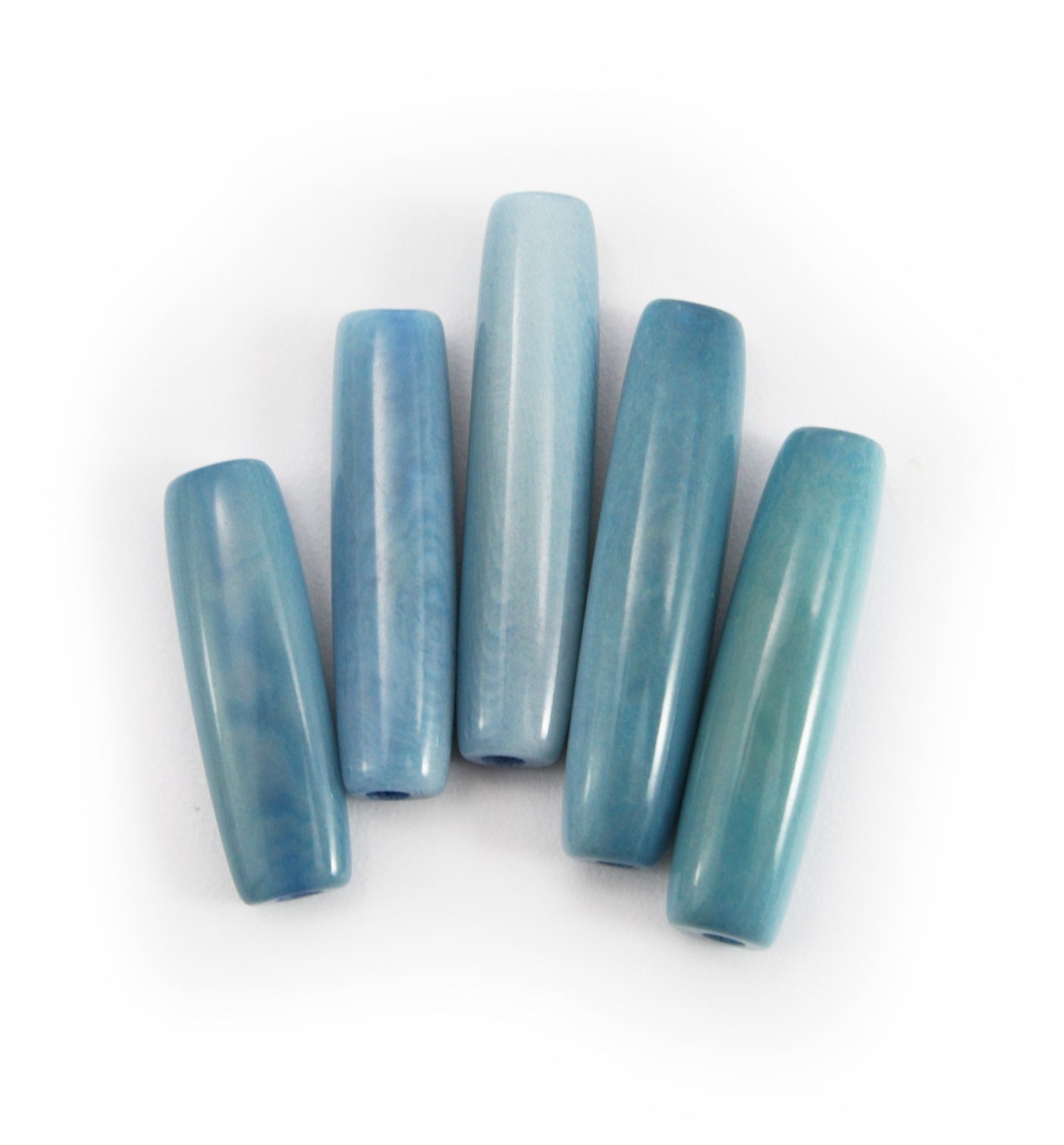 Square Tagua Tubes Sky Blue 15-35 Mm 5 Pieces Tagua Beads Irregular ...