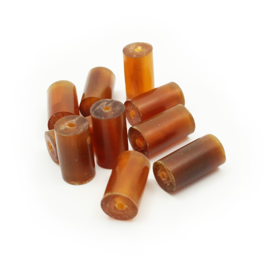 Horn Tubes Brown 15 Mm 10 Pieces Horn Beads Tubes Beads Horn Beads Tube ...