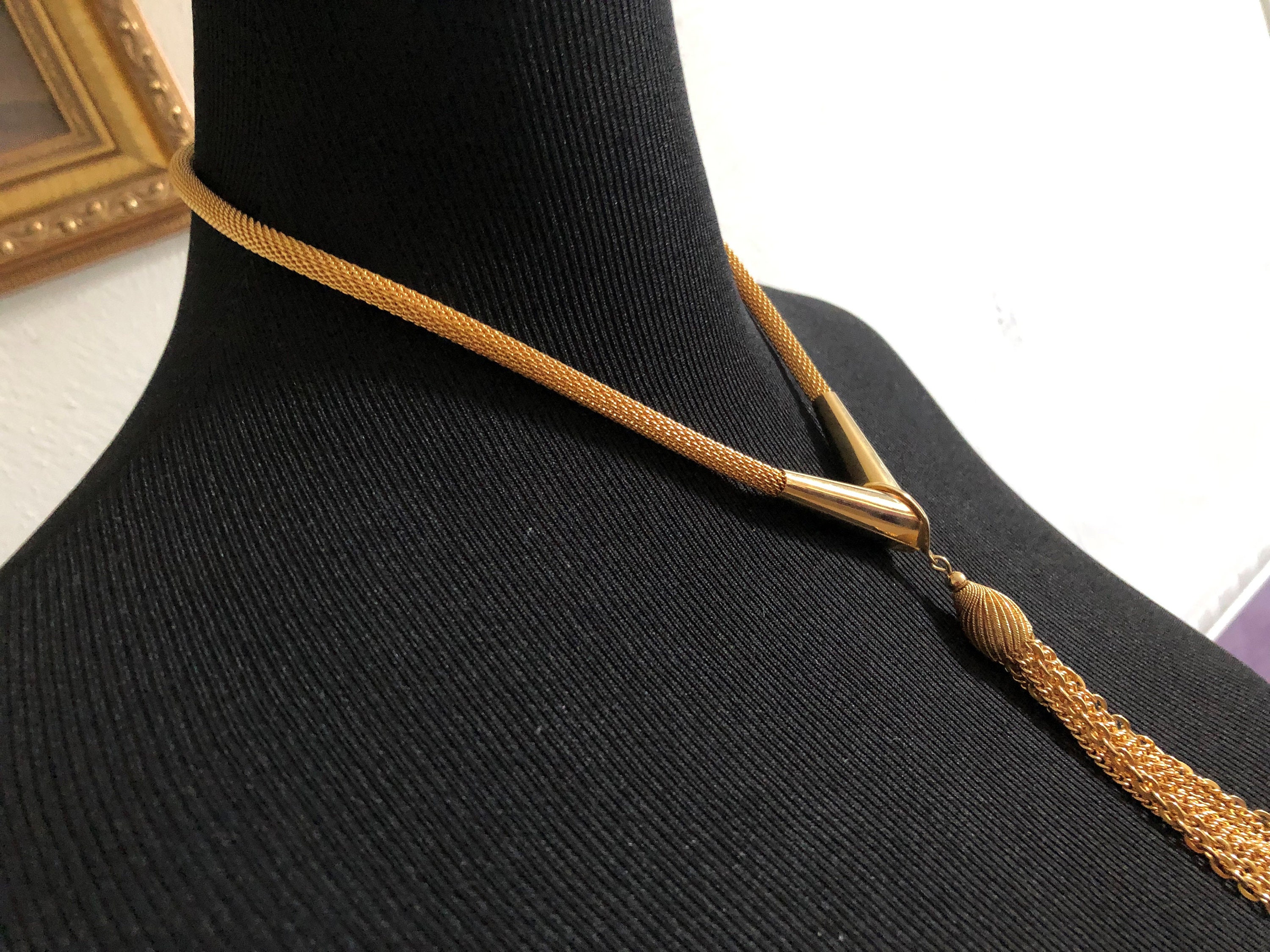 SALE Classic Vintage Gold Tone Mesh Rope Dangling Tassel - Etsy