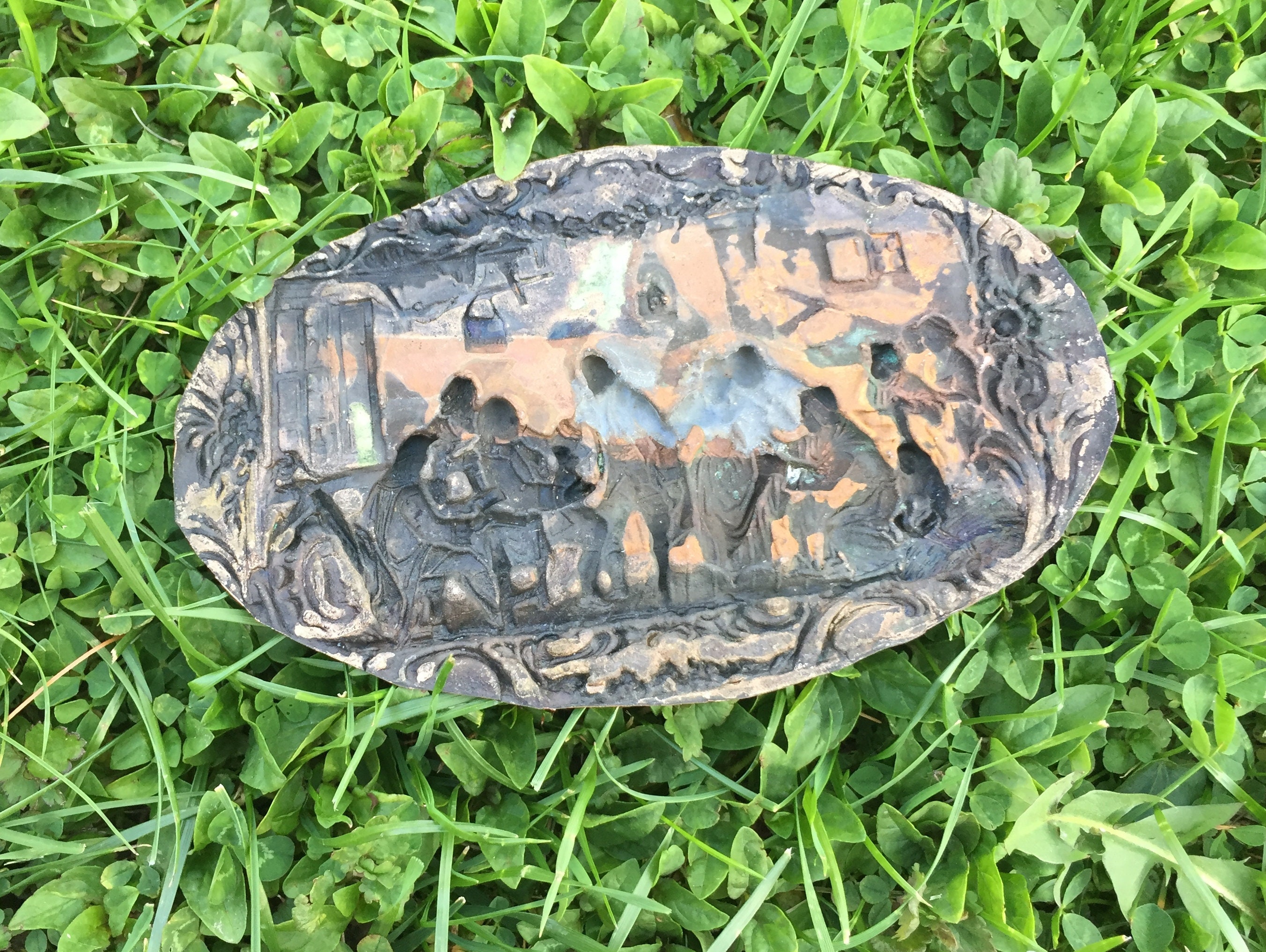 RARE Historic Metal Revolutionary Scene Copper Metal Plate Historic ...