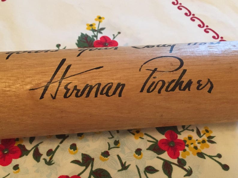 1940's Bride Poem HERMAN PIRCHNER Decorative Red Handled Rolling Pin ...