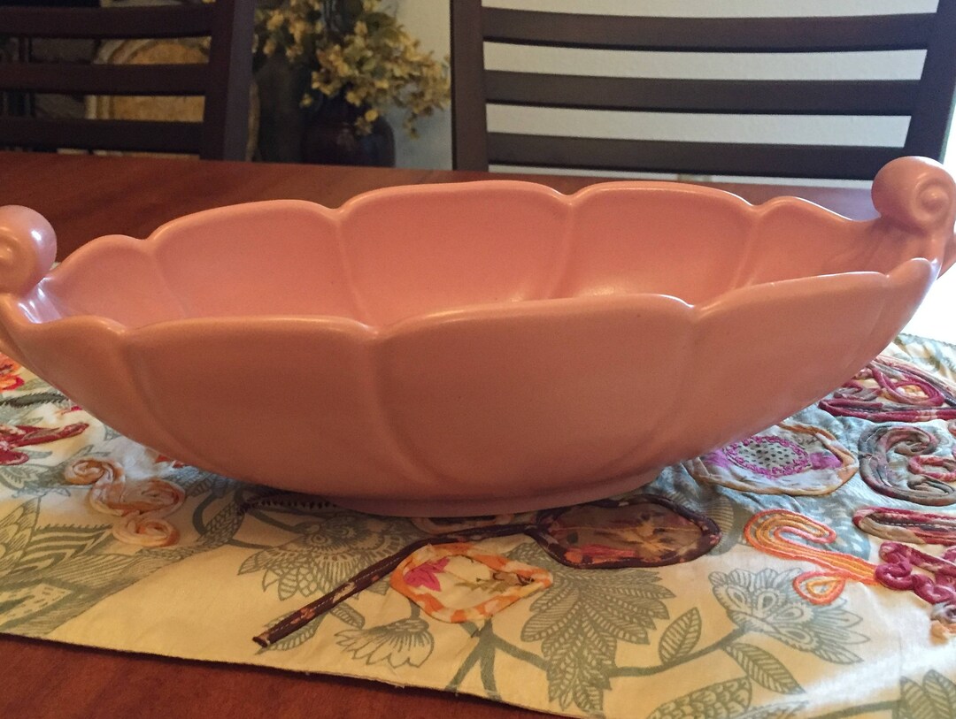 Rare Cottage Core Abington Pink Pottery Console Bowl Made in USA ...