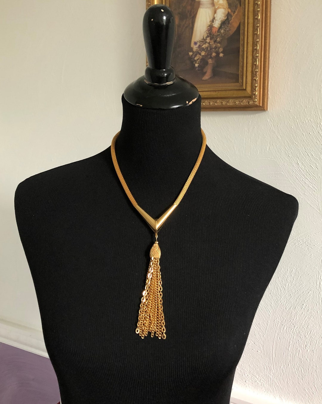 SALE Classic Vintage Gold Tone Mesh Rope Dangling Tassel - Etsy