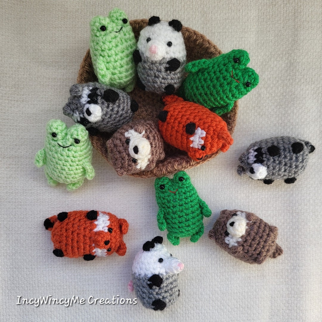 Mini Woodlands Animals Raccoon Fox Frog Otter Possum - Crochet ...
