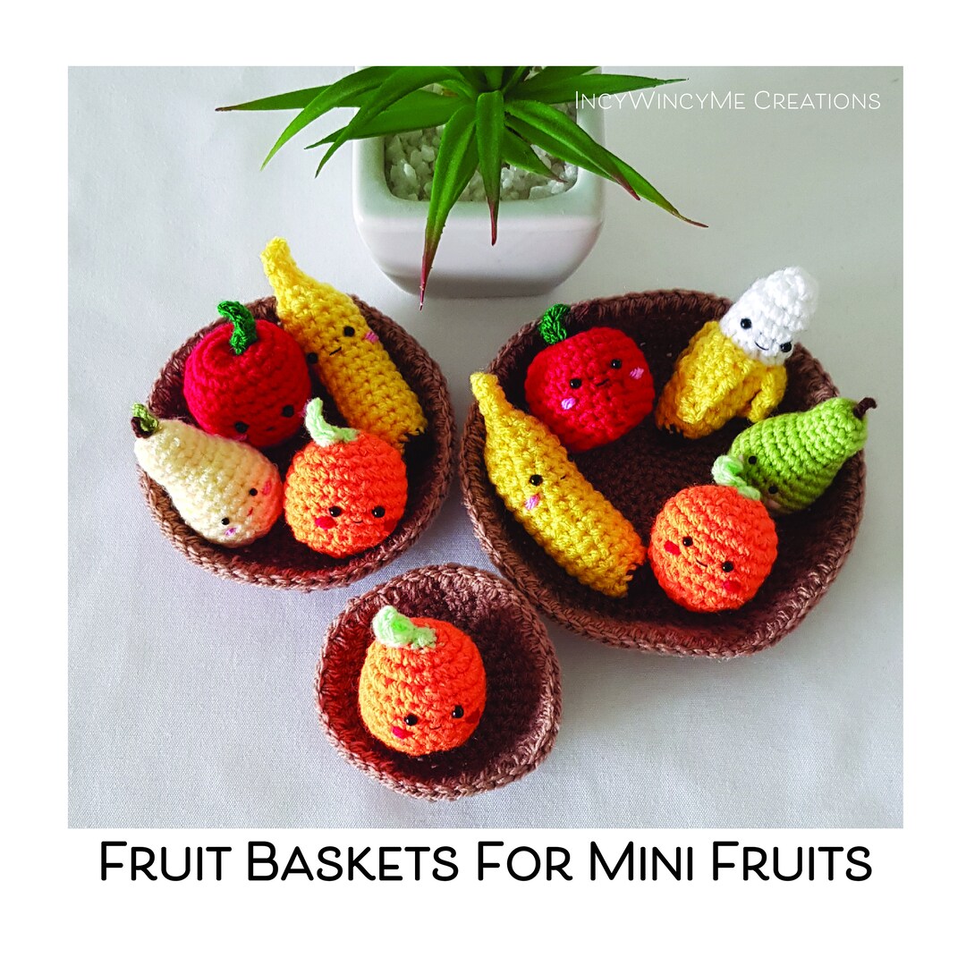 Little Fruit Basket for Mini Fruits Crochet Amigurumi Finished Product ...