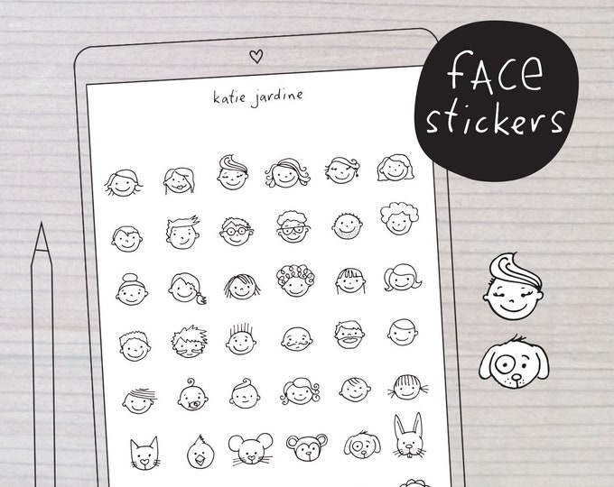 Family Planning Stickers, Digital Stickers, Hand Drawn People Stickers ...