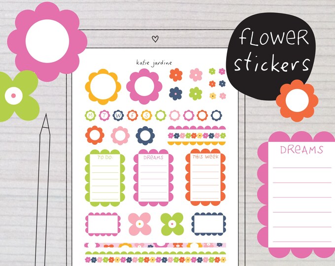 Digital Planner Flower Stickers, Floral Stickers, Flowers, Goodnotes ...