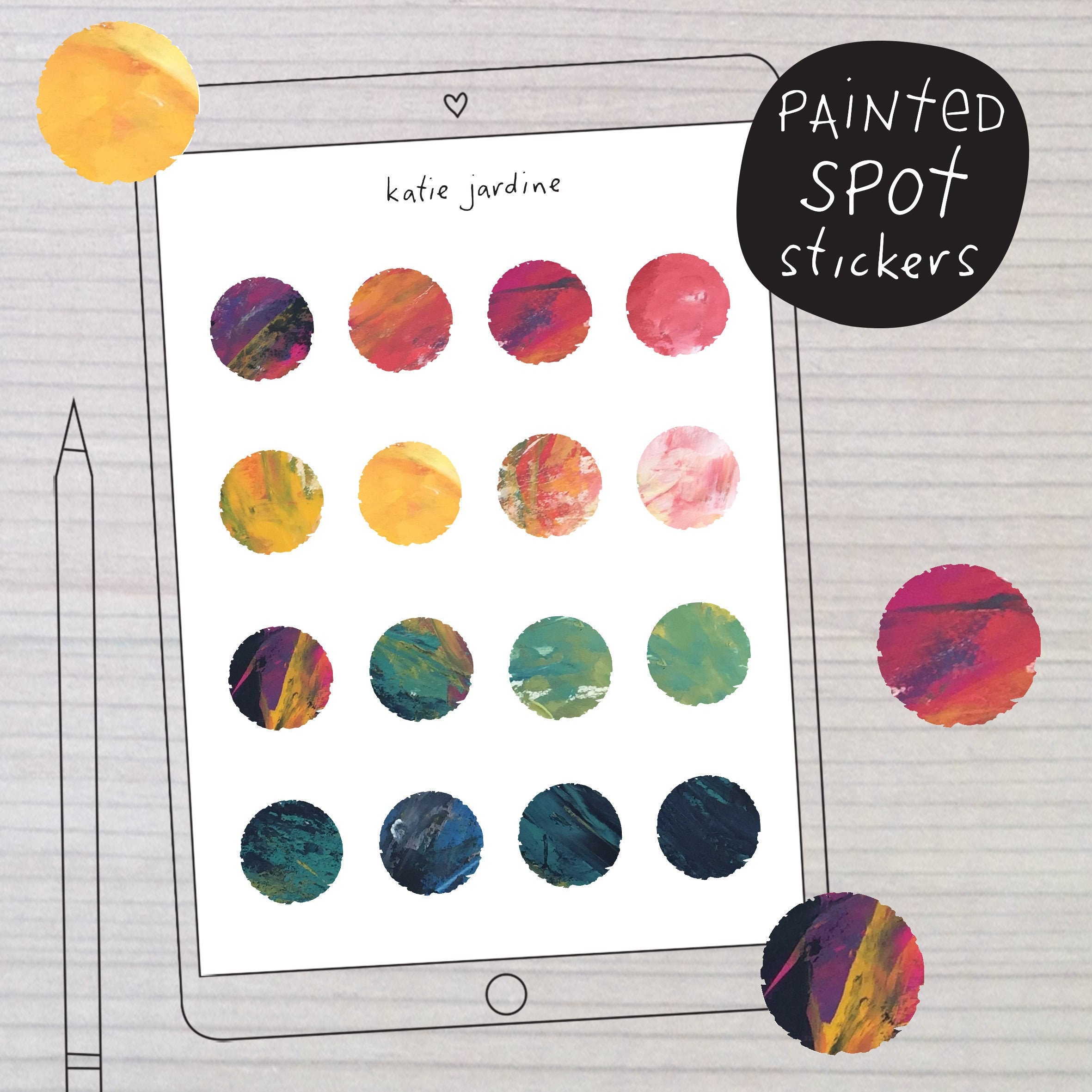 Digital Stickers CIRCLES BOLD Spot Stickers Hand Painted - Etsy