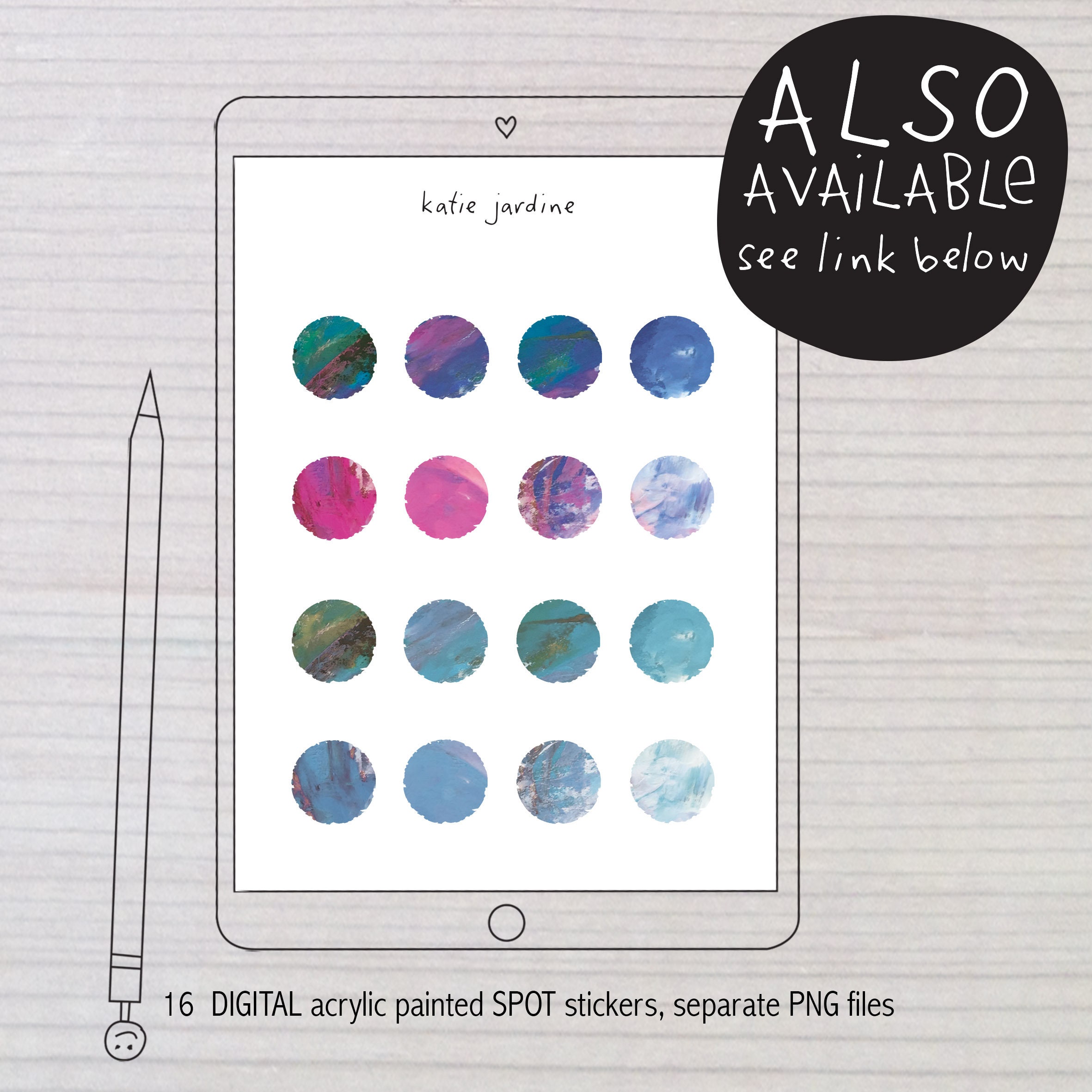 Digital Stickers CIRCLES BOLD Spot Stickers Hand Painted - Etsy