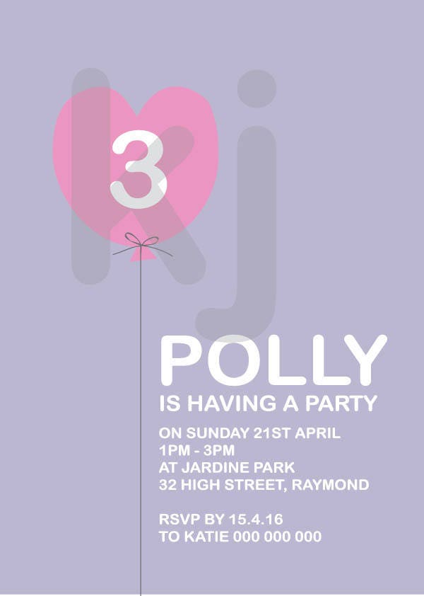 Girls Invitation Kids Invitation Printable Invitation Love Heart ...