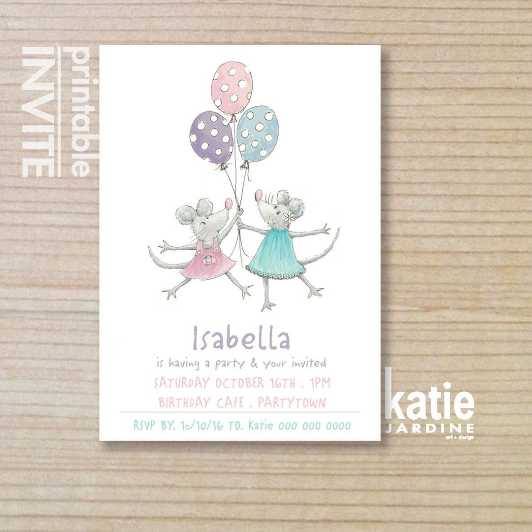 Kids Invitation Girls Invitation Printable Invitation - Etsy