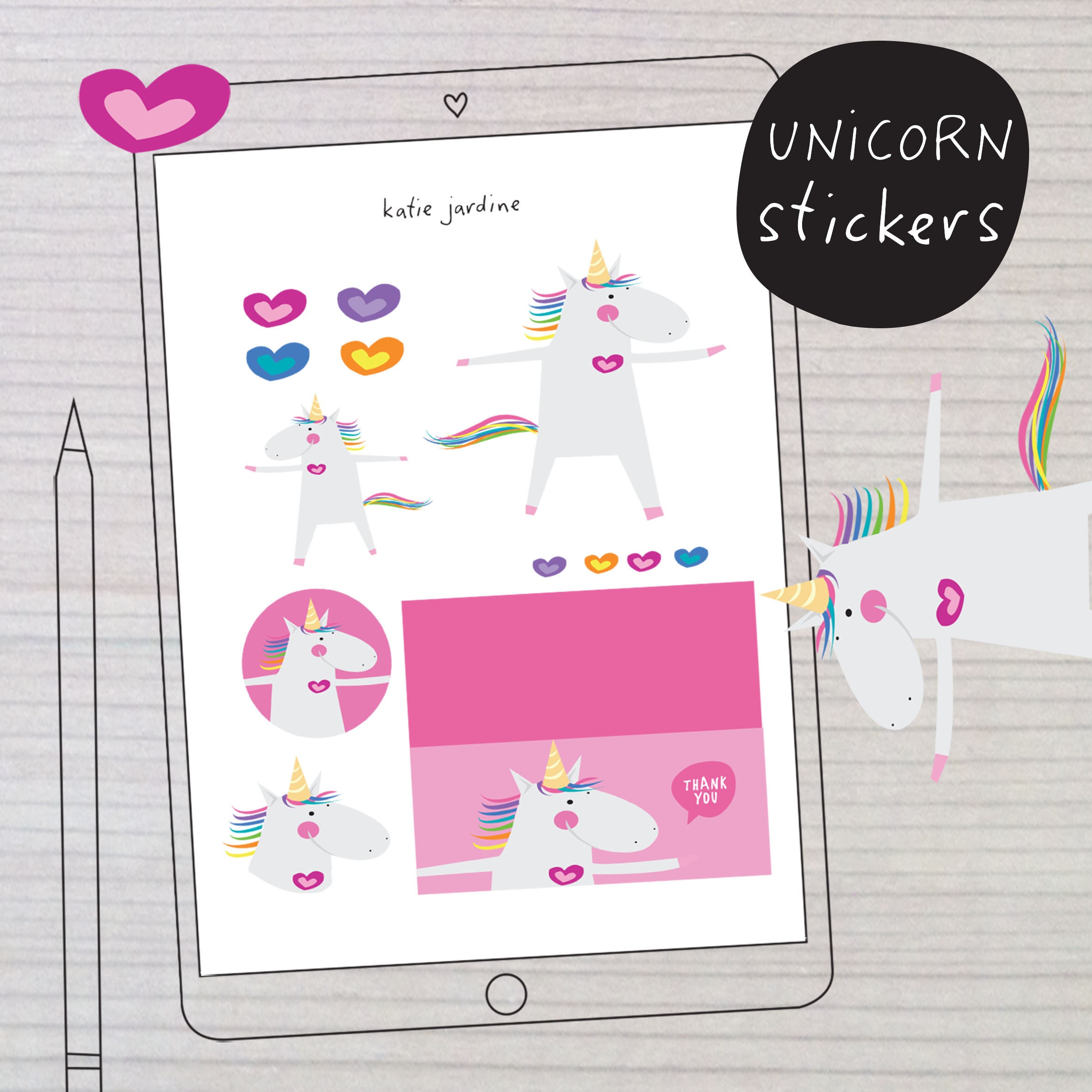 Unicorn Stickers Digital Unicorn Stickers Unicorn Party - Etsy