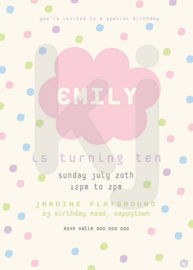 Girls Invitation Kids Invitation Printable Invitation - Etsy