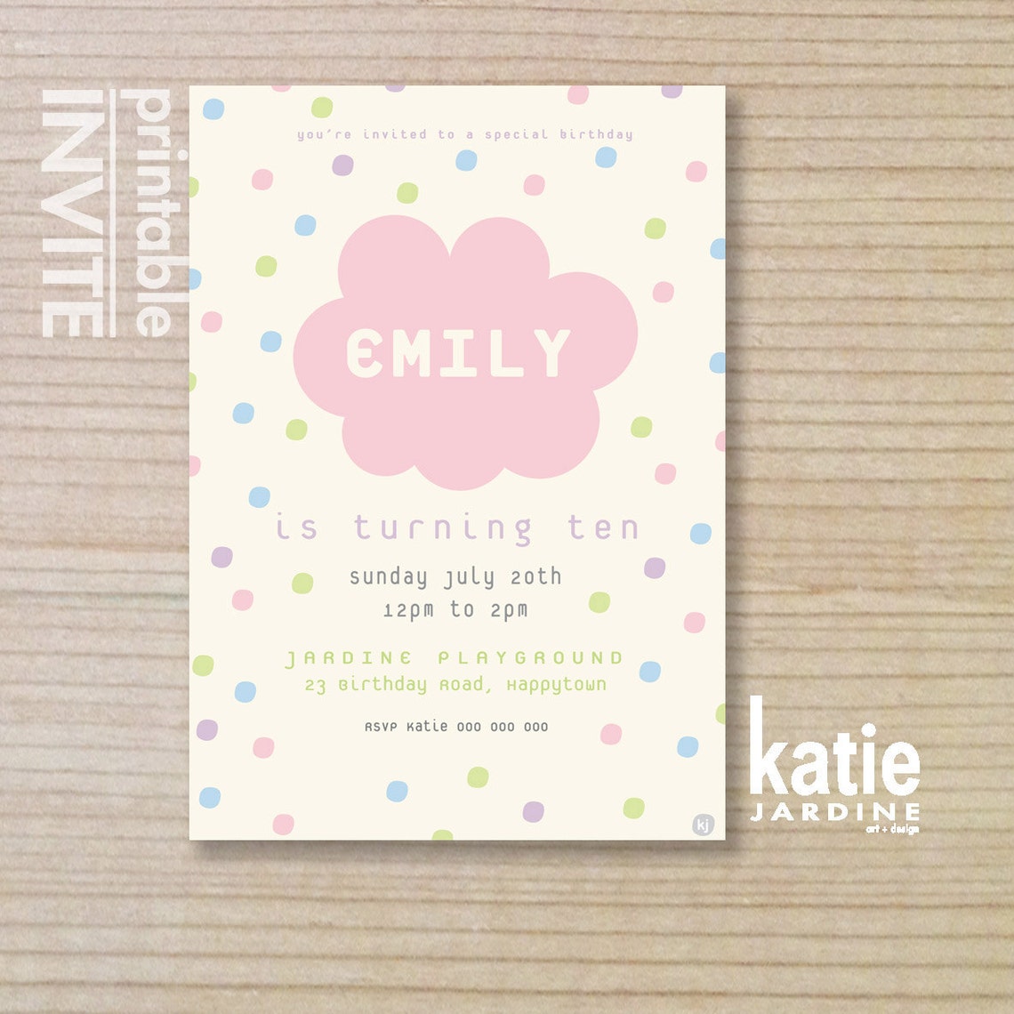 Girls Invitation Kids Invitation Printable Invitation - Etsy