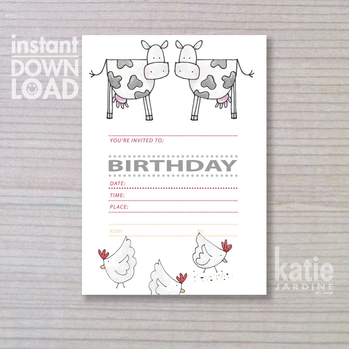 Instant Invite Farm Party Farm Animals Farm Invite Kids Invitation ...