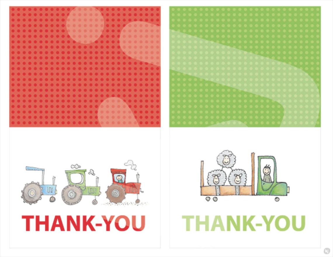 FARMER Truck and Tractors Thank-you Farmer Thankyou Printable Thankyou ...