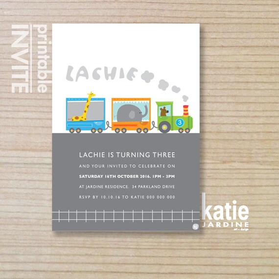 Kids Invitation Boys Invitation Train Invitation Train - Etsy