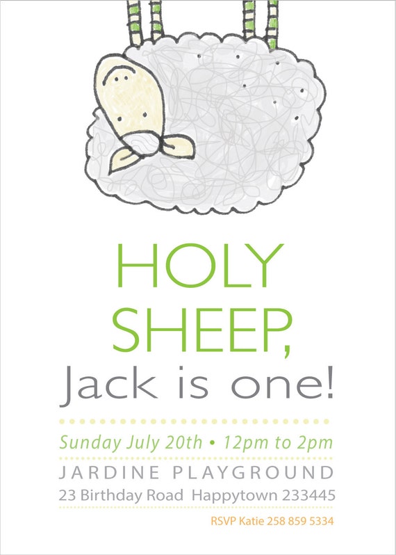 Cheeky Sheep NO.2 Farm Invitation Kids Invitation Boys | Etsy