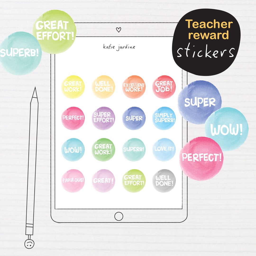 Digital Teacher Stickers, Classroom Digital Reward Stickers, Home ...