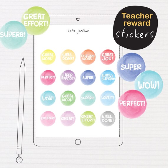 Digital Teacher Stickers Classroom Digital Reward Stickers | Etsy