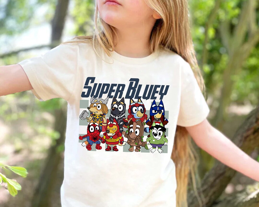Bluey Super Hero Shirt, Bluey Avengers Marvel Shirt, Bluey Family Matching Shirt, Bluey Family ...