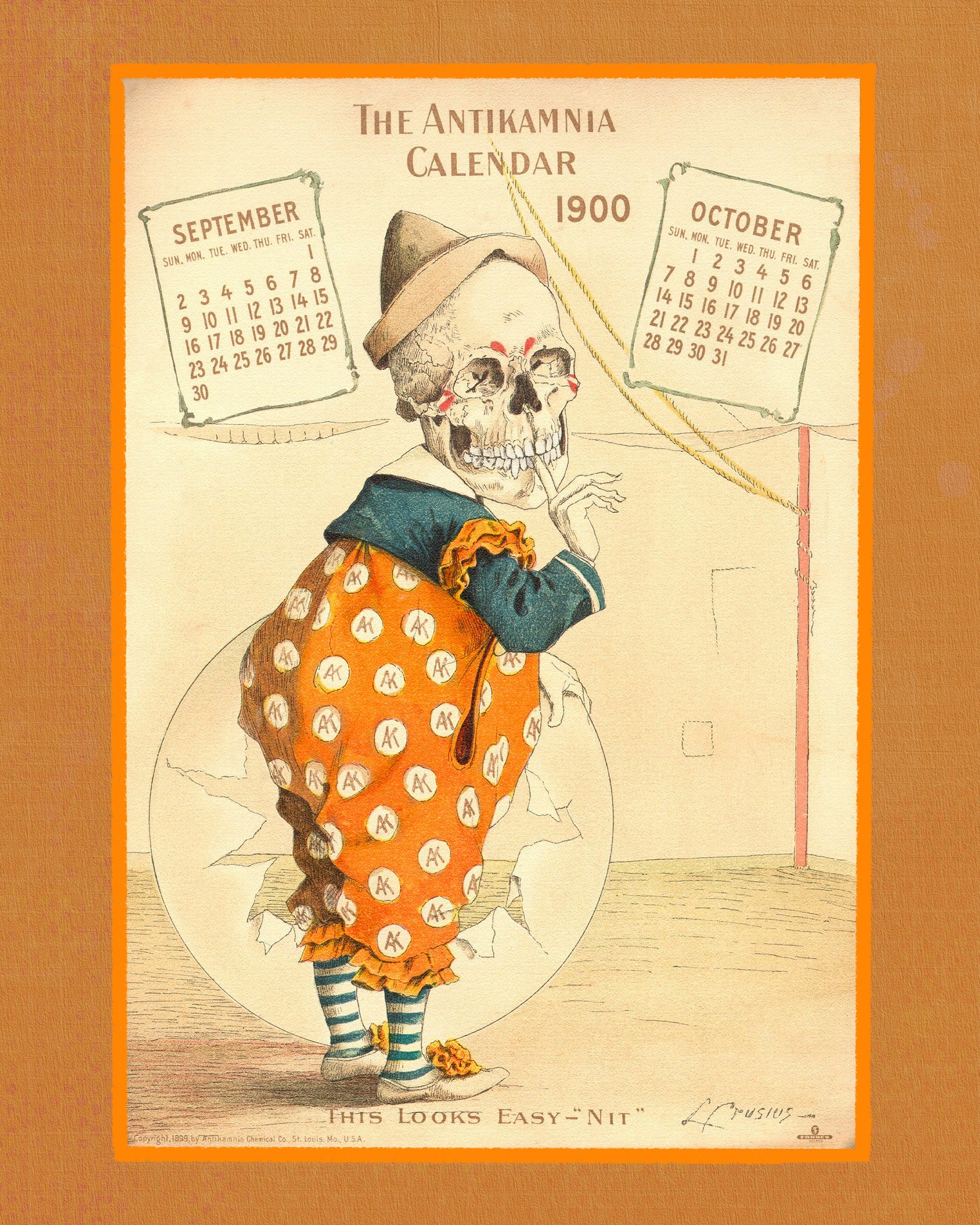 Instant Download 1900 "looks EASY Clown" Skeleton Vintage Antikamnia ...
