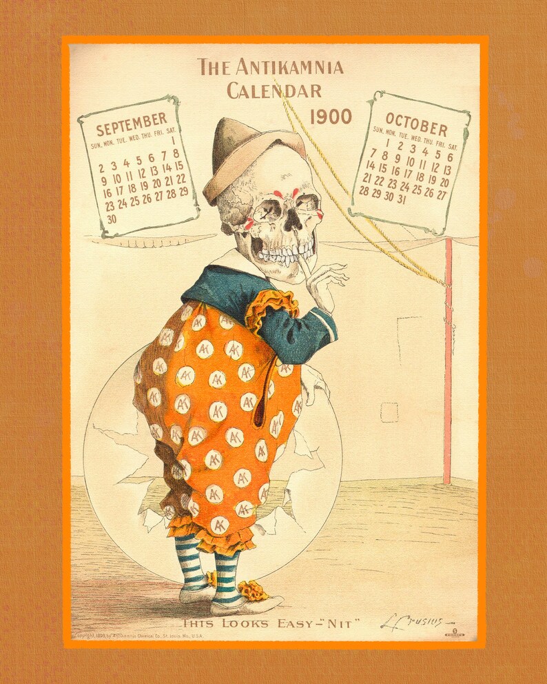 Instant Download 1900 "looks EASY Clown" Skeleton Vintage Antikamnia ...