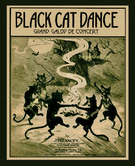 BLACK CAT DANCE 8x10 Vintage Halloween Sheet Music Cover Art - Etsy Canada