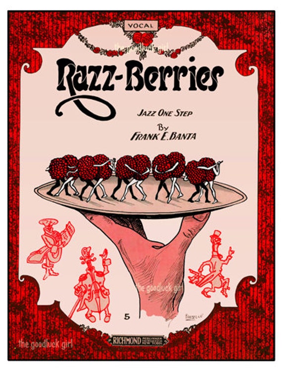 RAZZ-BERRIES Dancing Raspberries 8x10 Vintage Sheet Music | Etsy