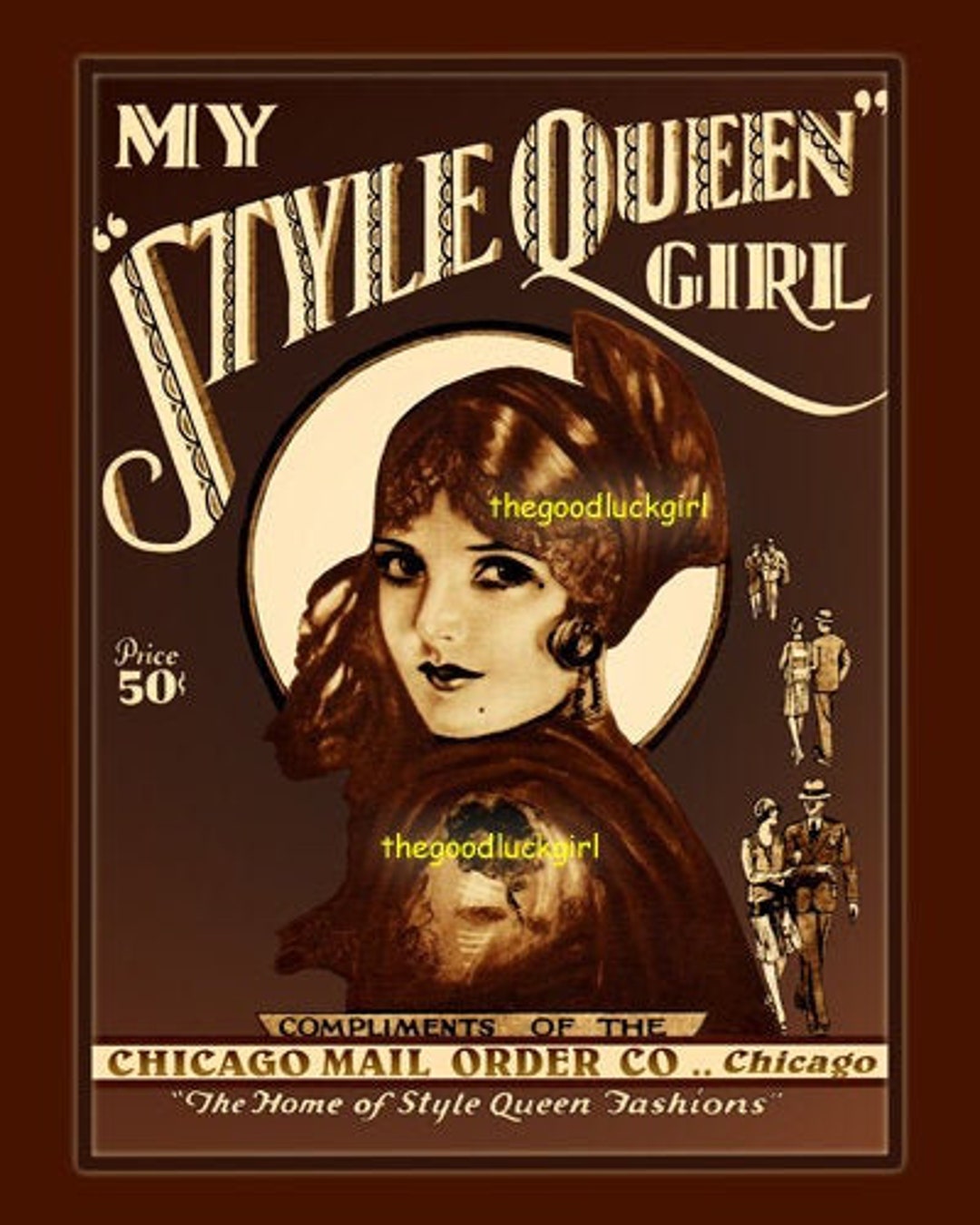 Vintage 1929 "style Queen" 8X10 Chicago Fashion Art Deco Ad Advertising ...
