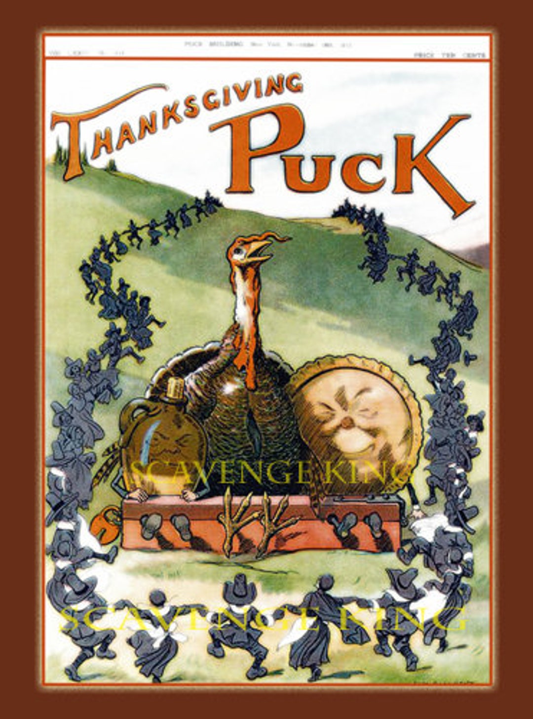 Funny 1913 THANKSGIVING 8x10 Vintage Puck Magazine Cover Art Print ...