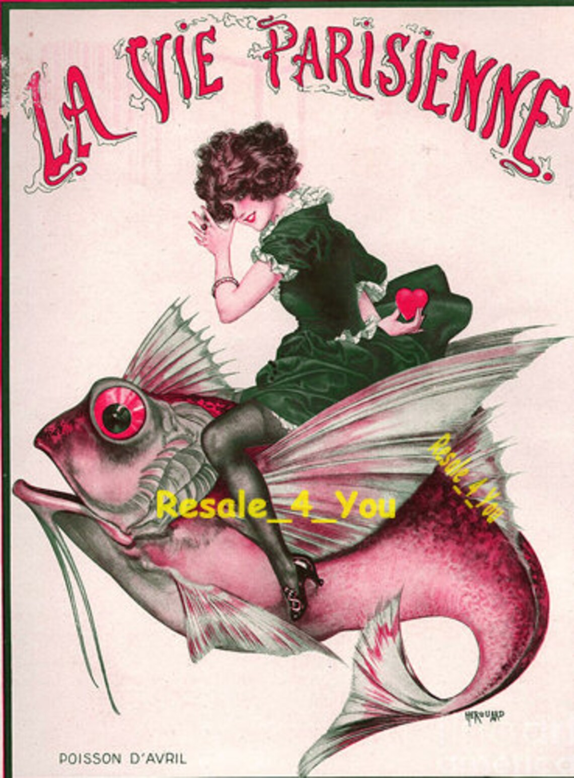 1921 Poisson D'Avril FLYING FISH 8x10 Vintage La Vie | Etsy