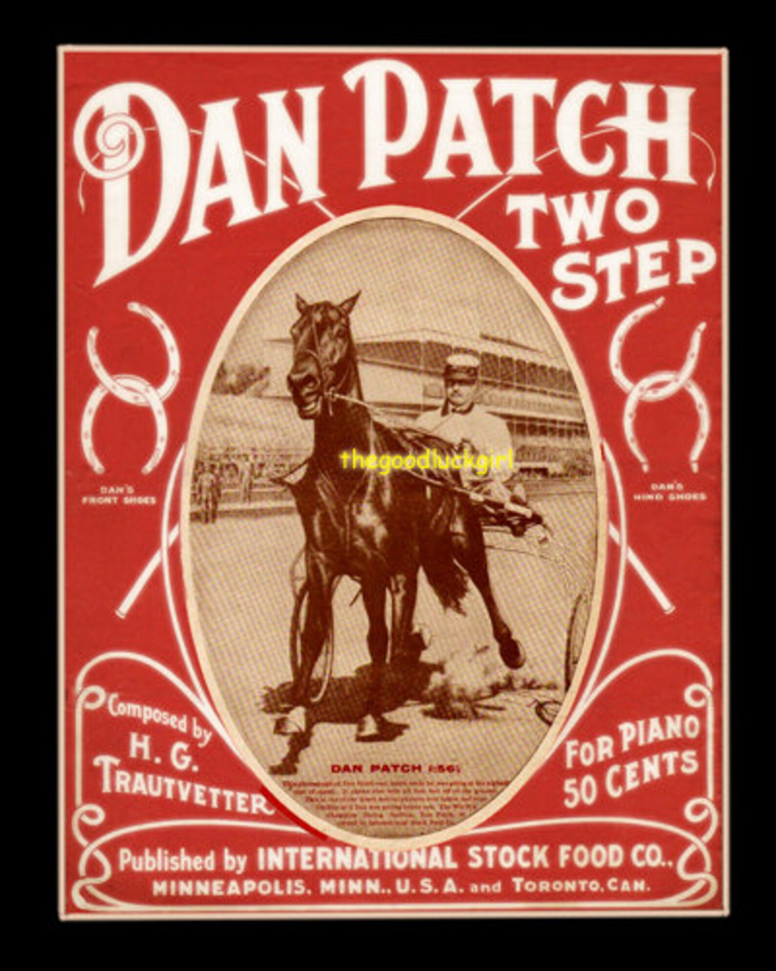 DAN PATCH Harness Racing Horse 8x10 Vintage sheet music cover - Etsy España