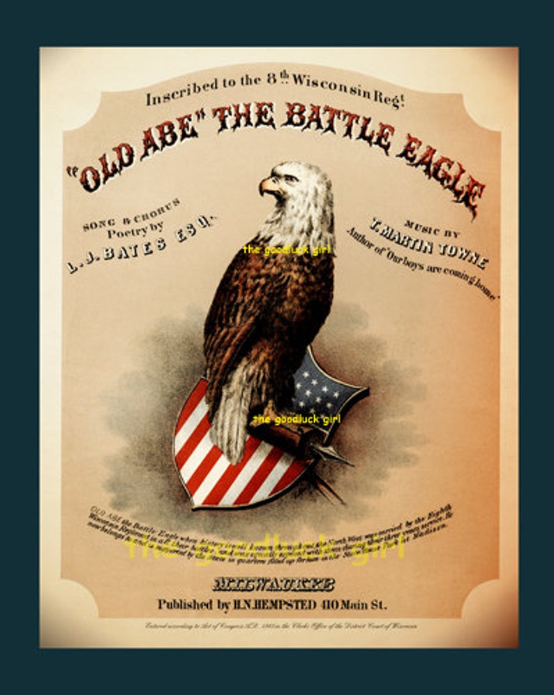 Civil War "old Abe" BATTLE EAGLE 8th Wisconsin Regiment 8x10 Vintage ...