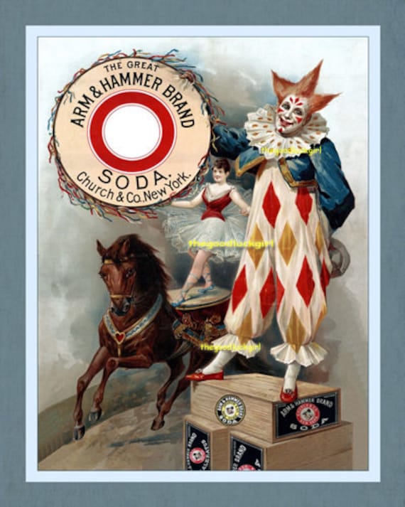 Vintage ARM & HAMMER Circus Clown 8x10 Advertising Art Print - Etsy