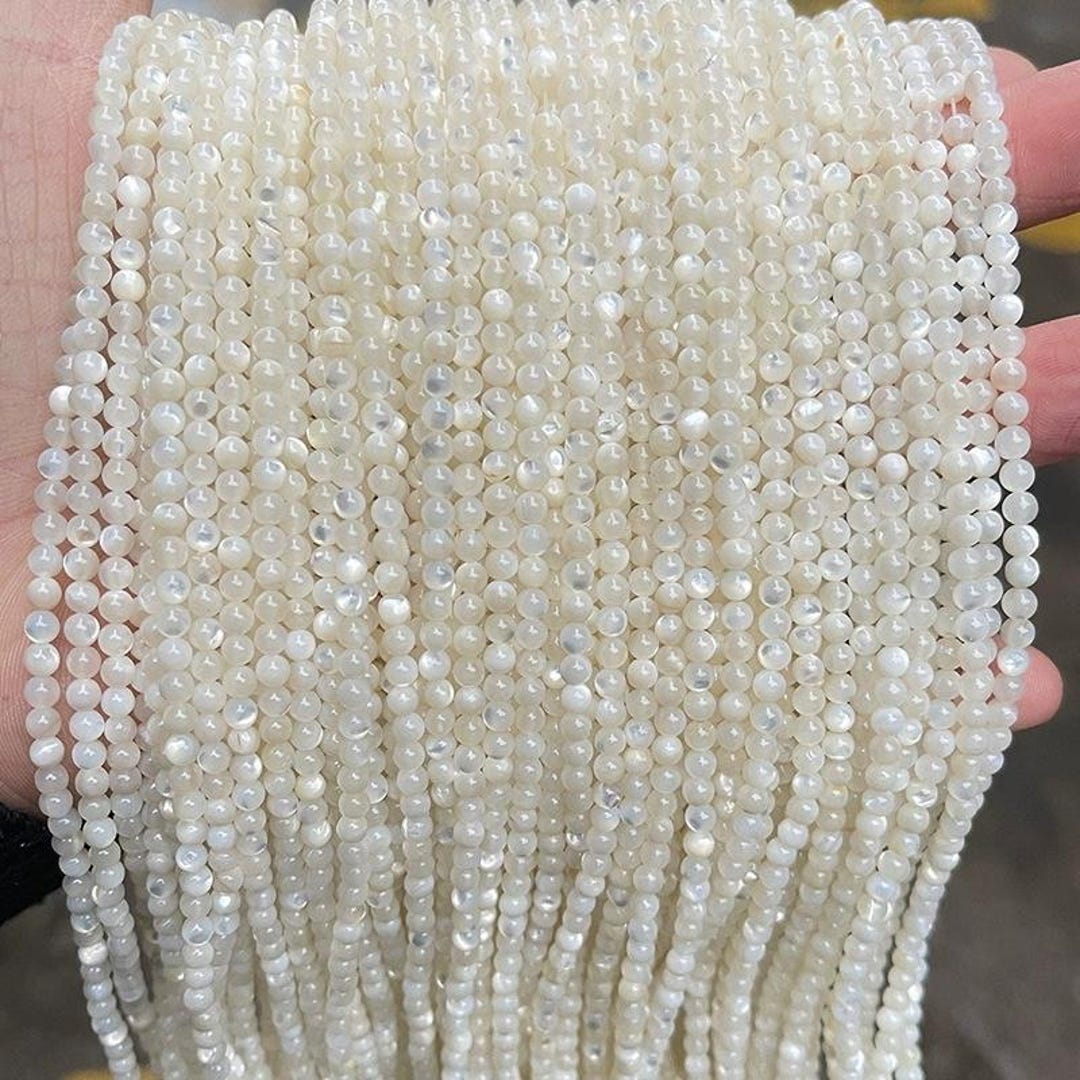 2mm,3mm4-5mm Natural White Butterfly Shell Round Beads,mother-of-pearl ...