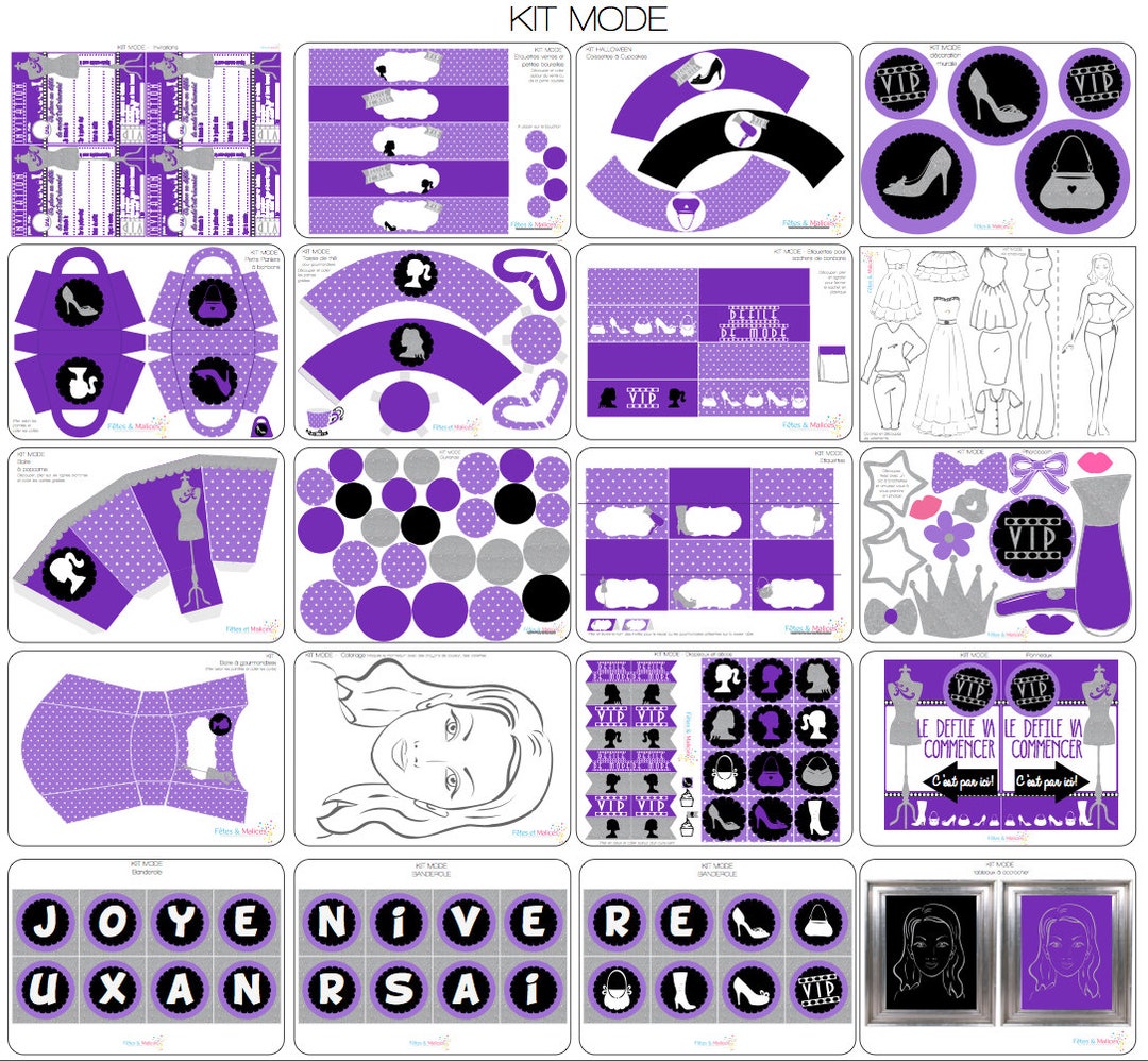 Fashion Birthday Decoration - Printable Kit - Etsy