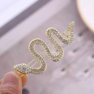 Snake Hair Clip set of 2 Gold Snake Hair Clip Rhinestone - Etsy