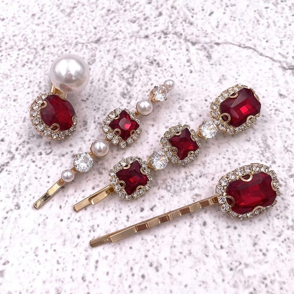 Rhinestone Hair Pins - Etsy