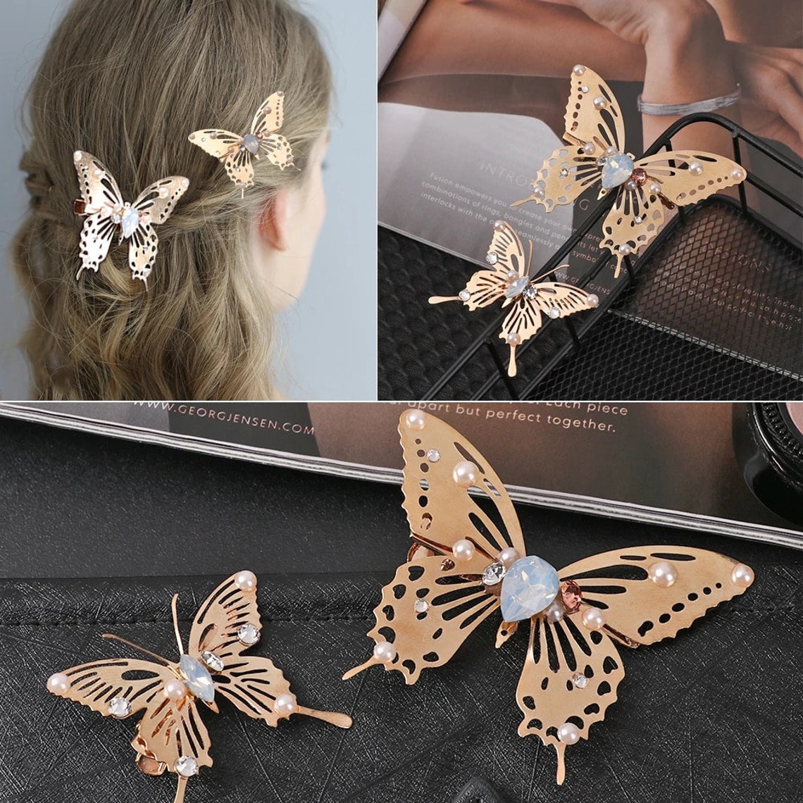 Butterfly Hair Pin Butterflies Hair Clip-vintage Hair | Etsy
