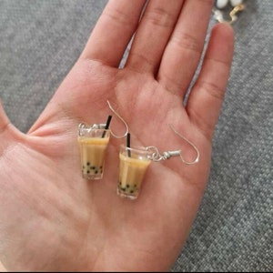Bubble Tea Earrings Gold Boba Tea Earrings Boba Bubble Tea - Etsy